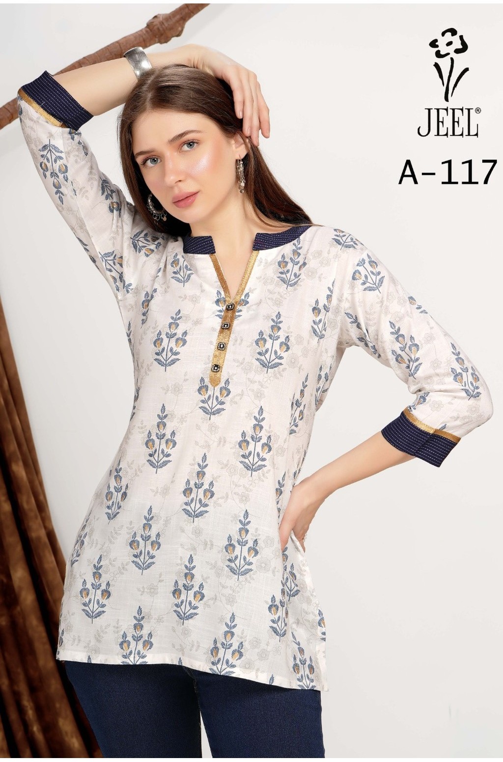 JEEL Short Kurtis-White Edition for Casual and Office Wear Tops Only A ...
