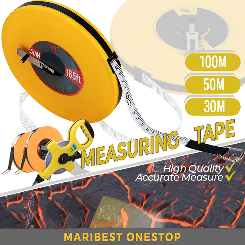Measuring Tape 30m / 50m / 100m With 2 Reading Cm/Inch / Surveyor's ...