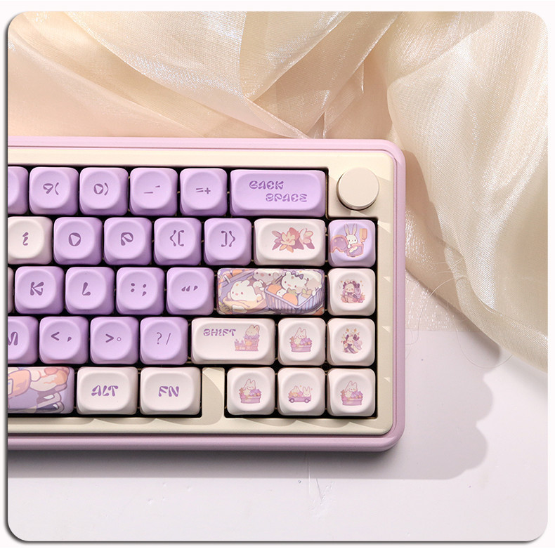 PBT keycaps moa Lolita Bunny Big-eyed Frog Butter Candy Rainbow ...