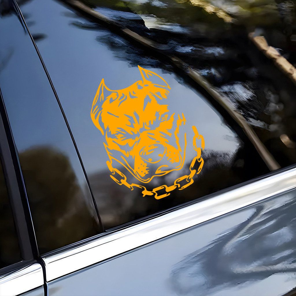 Pitbull Dog Car Sticker Reflective Moto Auto Decal Funny JDM Vinyl Waterproof Decal(size14.4 ...
