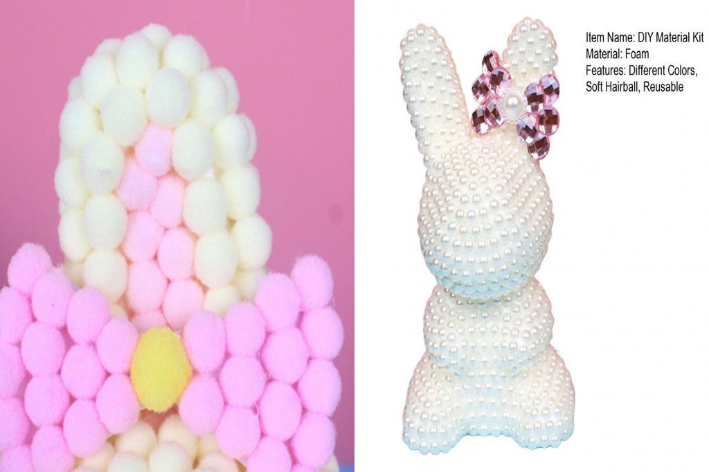 SL Bunny Material Package Kids Craft Kit Diy Bunny Pom Pom Craft Kit ...