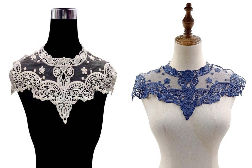 [ER] Fake Collar Lace Embroidery Embroidery Detail Collar Chic Lace ...