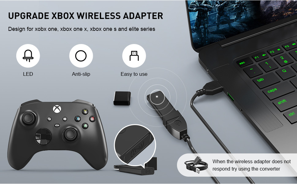 Xbox One USB Receiver Wireless Adapter 1st or 2nd Generation for Xbox ...