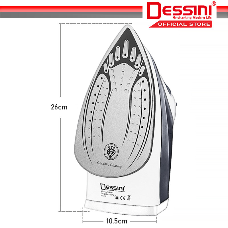 DESSINI ITALY 2400W Electric Ceramic Soleplate Garment Steam Iron ...