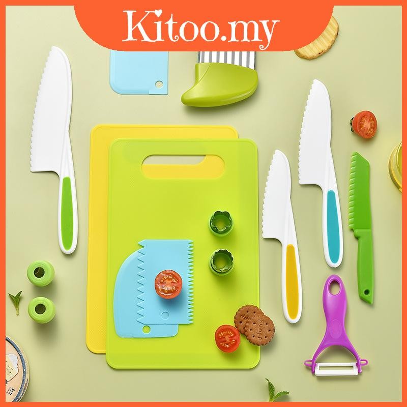 Plastic Child-safe Kitchen Set For Kids Includes 13 Pieces For Fruit ...