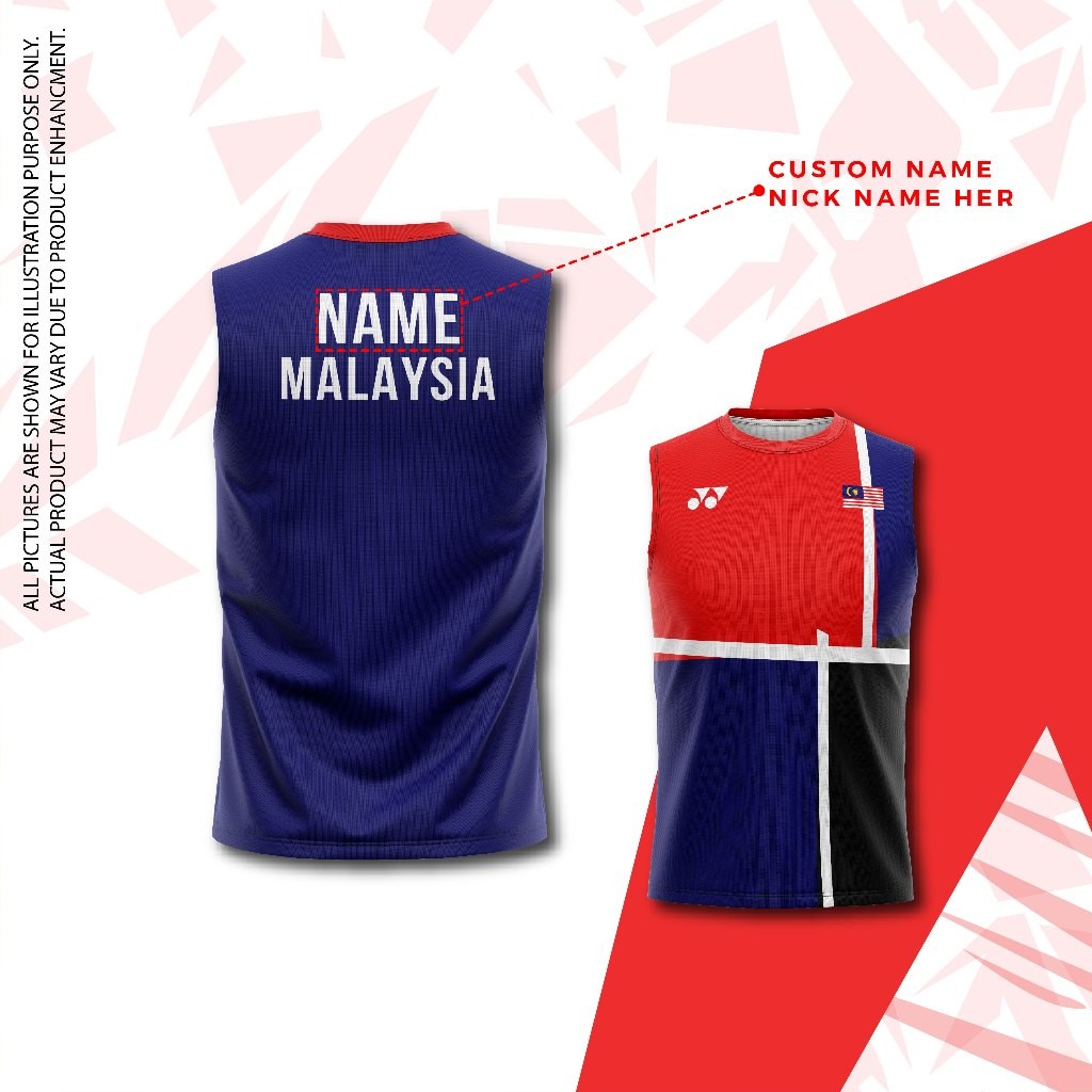 [SLEEVELESS] MALAYSIA OLYMPIC BADMINTON JERSEY, JERSI BADMINTON OLIMPIK ...