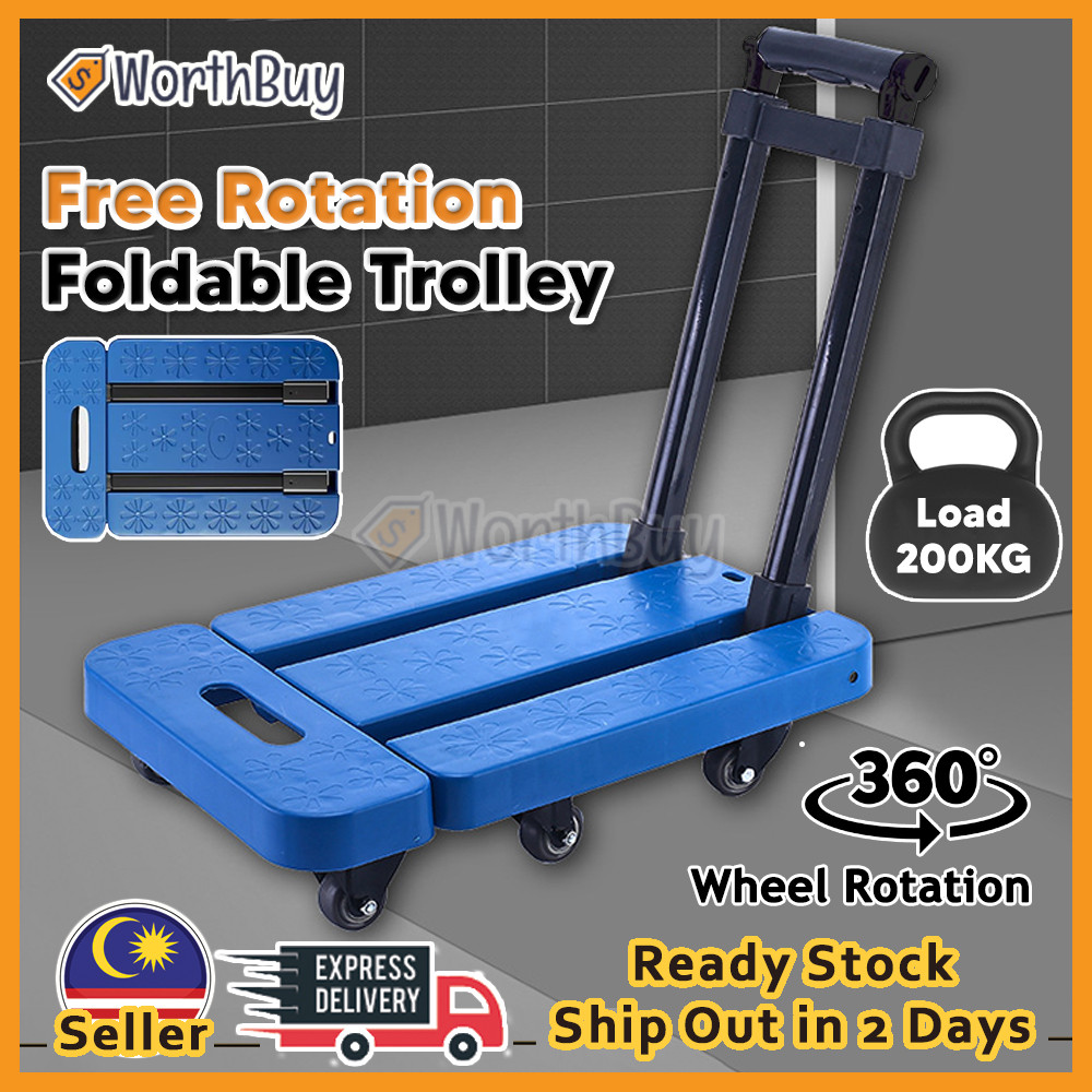 [200KG] Worthbuy Portable Trolley Heavy Duty Troli Berlipat Foldable ...