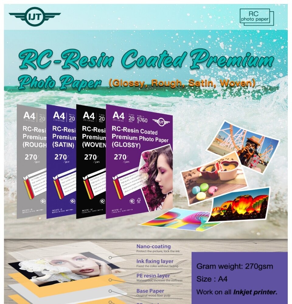 RC - Resin Coated Premium High Quality Inkjet Paper ROUGH RC Photo ...