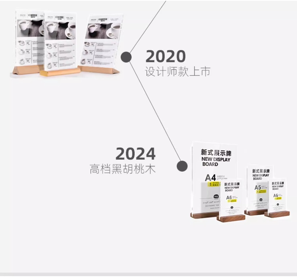 Akrilik kad meja kad paparan A4 tanda kayu komputer meja kaunter bar rak paparan menu ahli ...