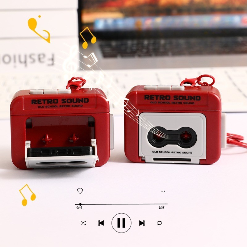 Mini Retro Cassette Recorder Classic Fun Red and Blue Couple Gift ...