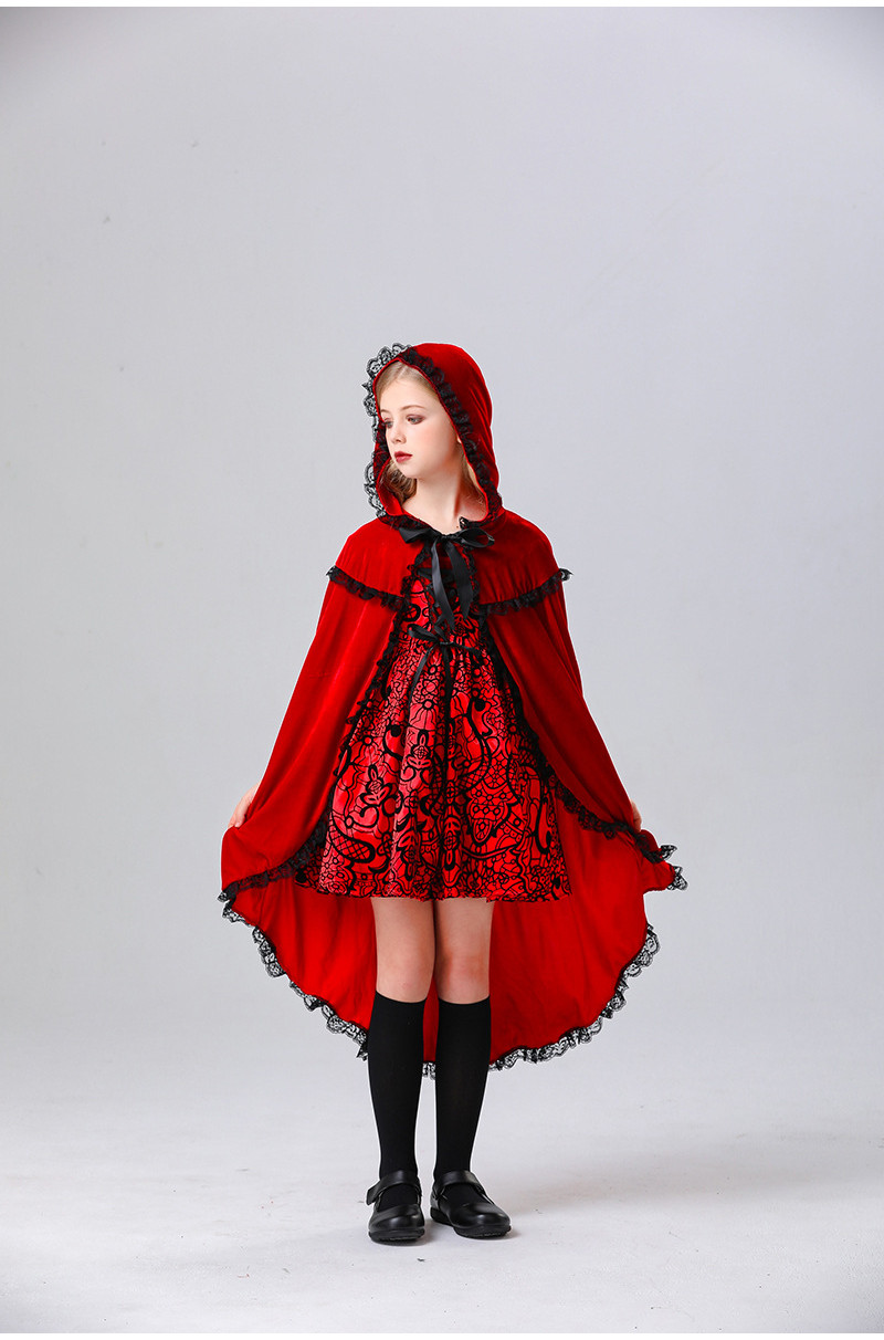 Girl Little Red Riding Hood Princess Dress Halloween Masquerade Kids ...