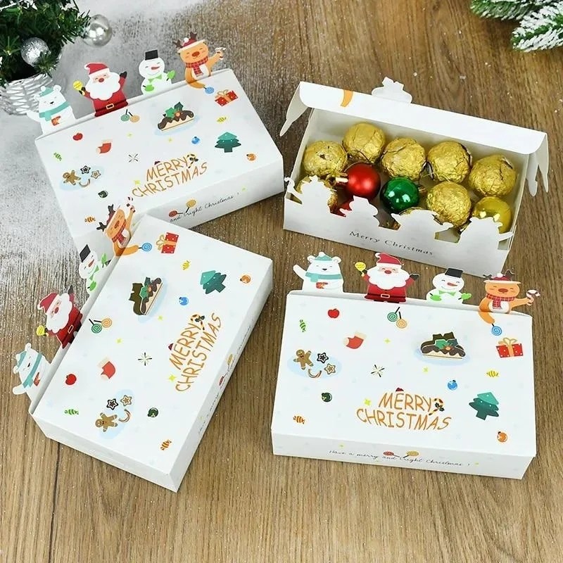 Santa Snowman Elk Christmas Gift Boxes Xmas New Year Home Party Kids ...