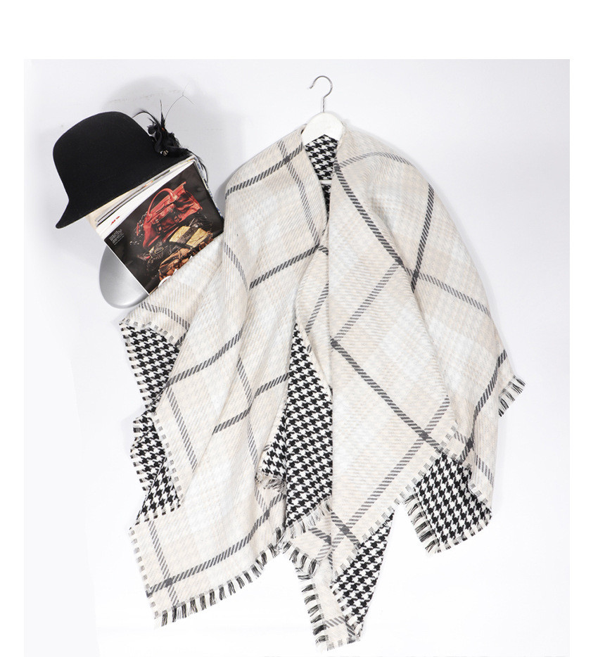 Plaid Double-Sided Cape Cloak Cashmere-like Thickened Women's Split ...