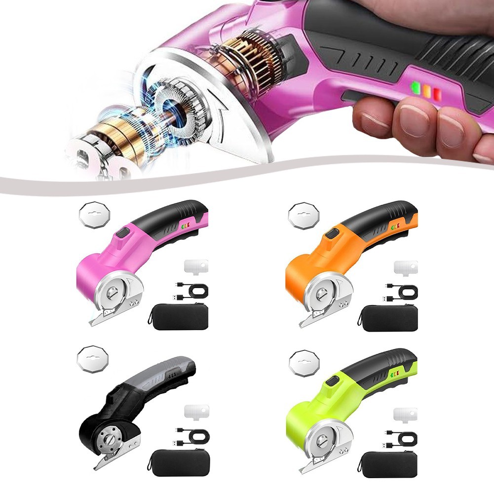Cordless Electric Scissors 4V Rechargeable Cutter with LED Light ...