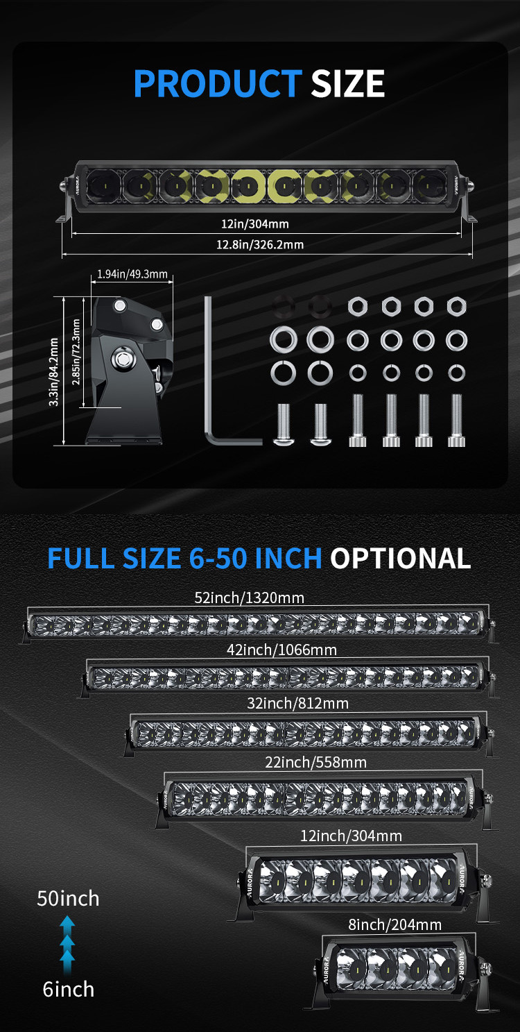 Aurora patented screwless RGB light series double row off-road LED ...