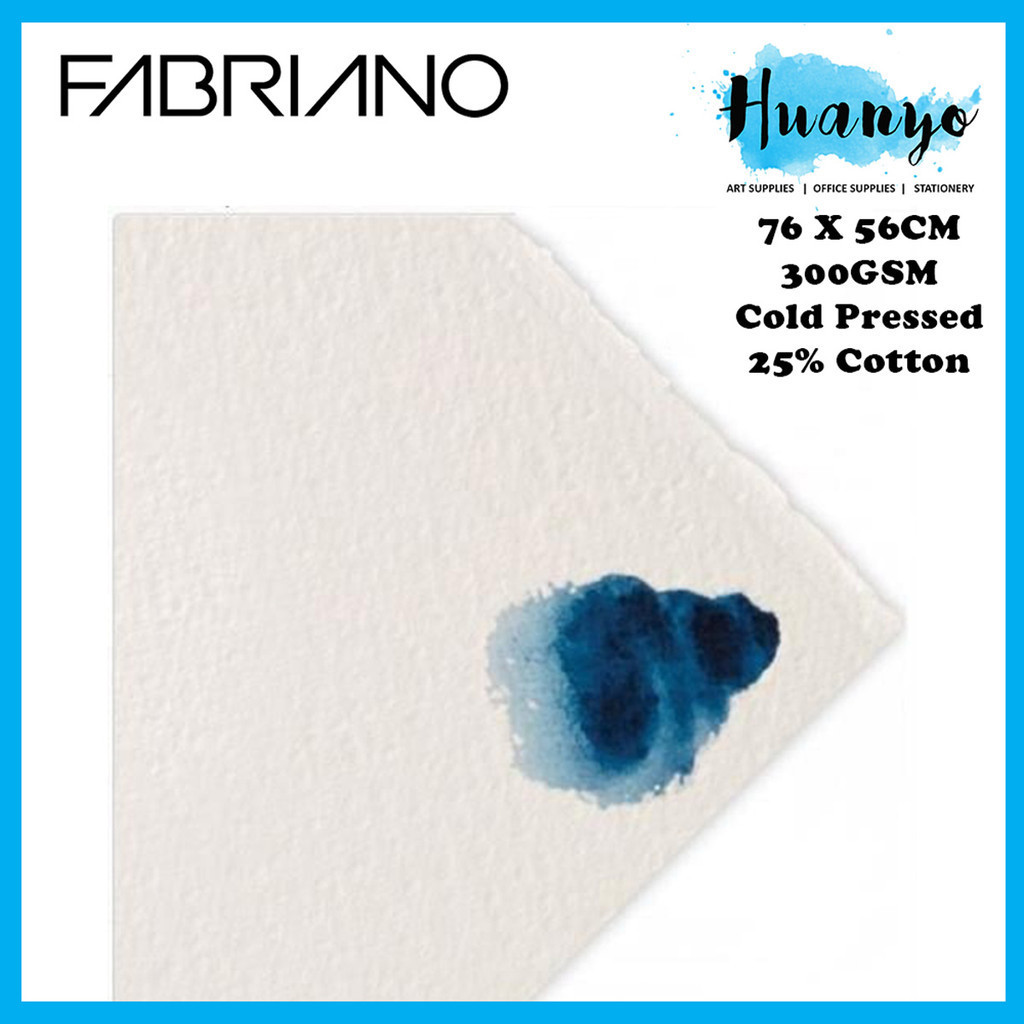 Fabriano Fine Art Water Colour Paper Sheet (76 x 56CM, 300GSM, 25% ...