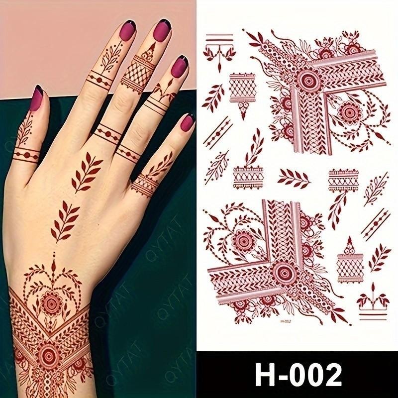 New Style Red Lace Henna Tattoo Maroon Tattoo Stickers Waterproof India ...