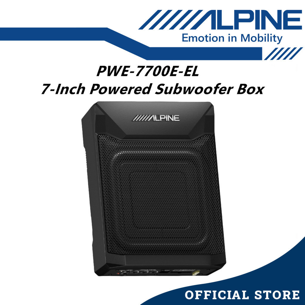 Alpine E Series Active Subwoofer Underseat Active Sub-Woofer (7") PWE ...