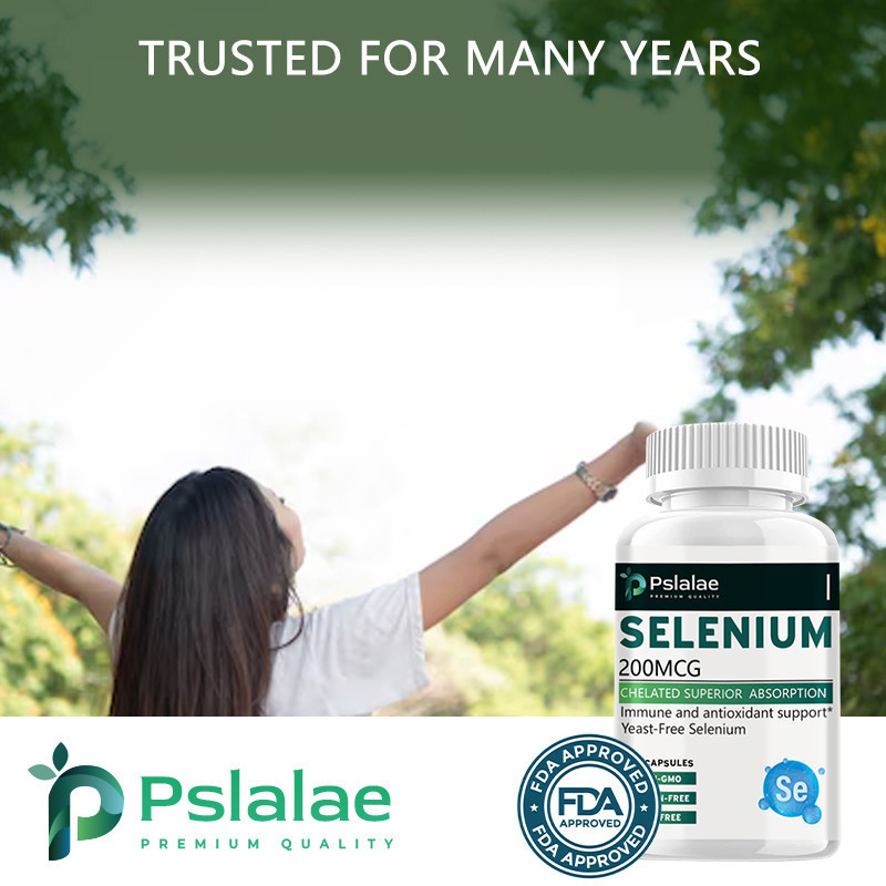 Pslalae Selenium 200 mcg, Chelated for Superior Absorption - Immune and ...
