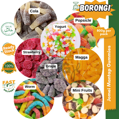 Jomei Mantap Gummies Flavors Cola Strawberry Yogurt Mangga Mini Fruits ...