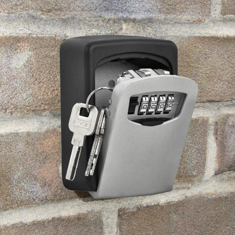 Wall-Mounted Outdoor Metal Password Padlock Key Box Storage Printable ...