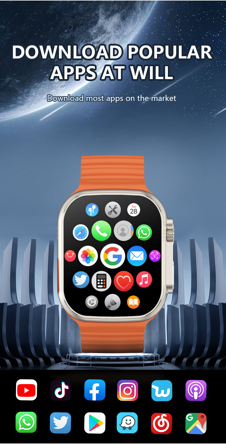 Cellular Version Watch Ultra2 Smart Watch SIM Card And WiFi 4G Android ...