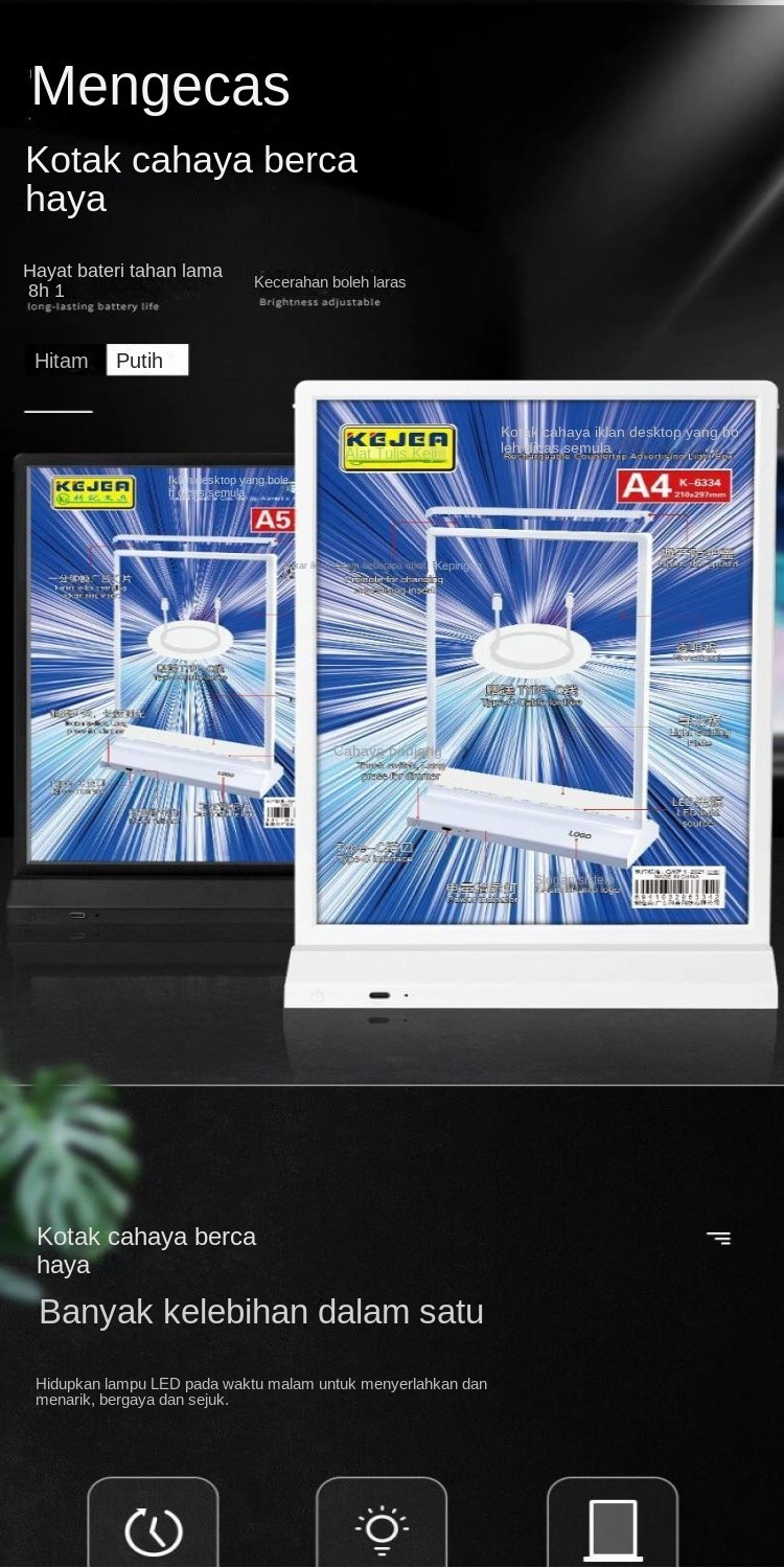 A4 kad meja bercahaya menu kad paparan senarai harga pesanan kedai teh susu papan iklan tag ...