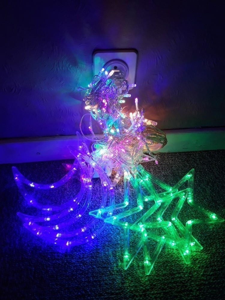 Eid Moon Curtain Lights Star Fairy Light Twinkle For Christmas Home ...