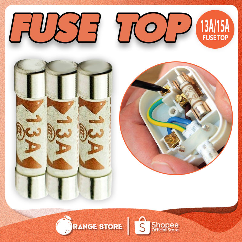 13A 15A Top Fuse Ceramic Fuse Durable Domestic Fuses Plug Top Household ...