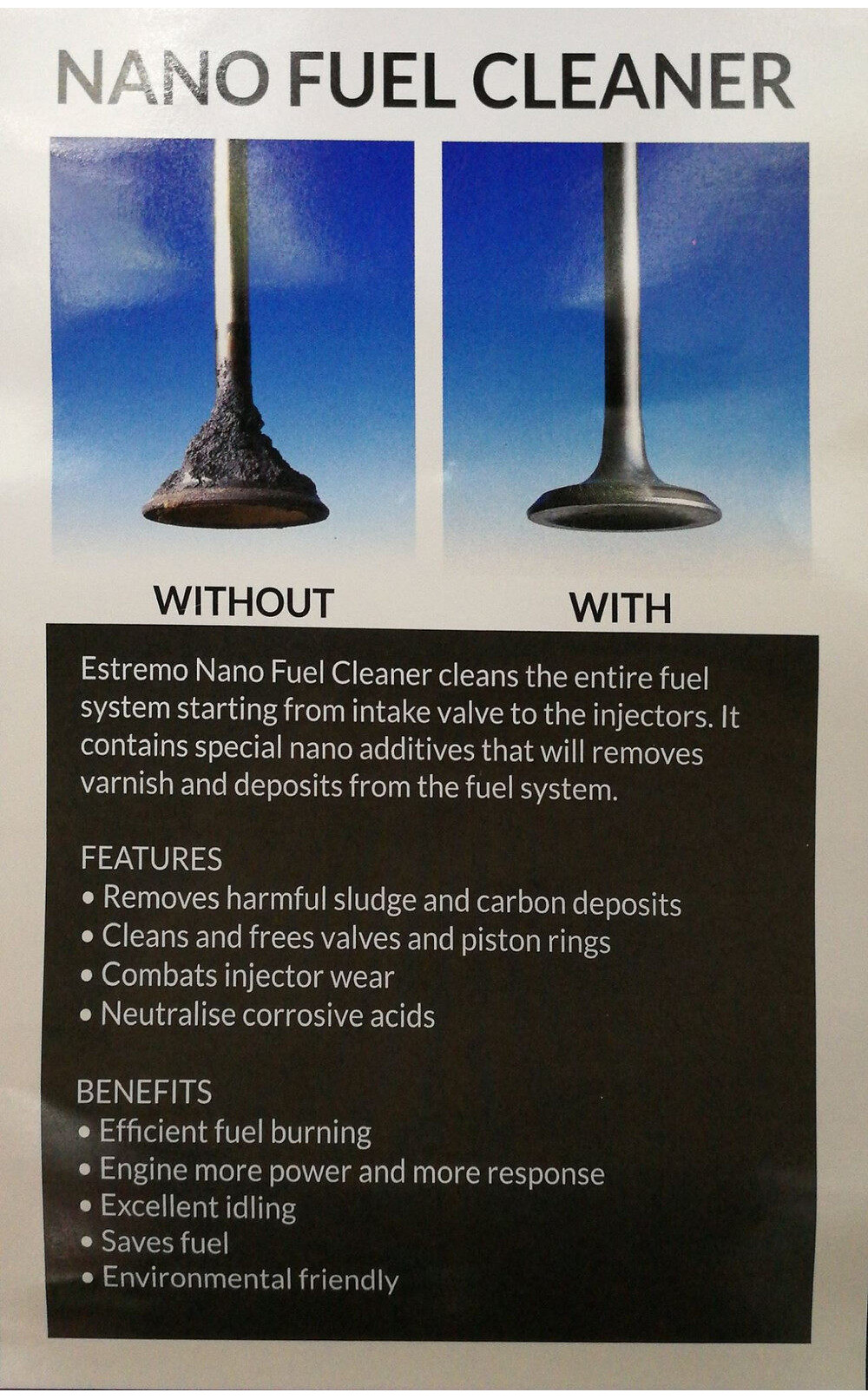 Estremo Nano Fuel Cleaner 250ML | Additives Cleans and Removes Varnish ...