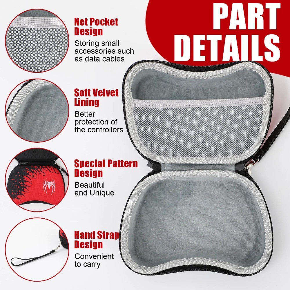 EVA Hard Gamepad Case Portable Zipper Pouch Shockproof Controller ...