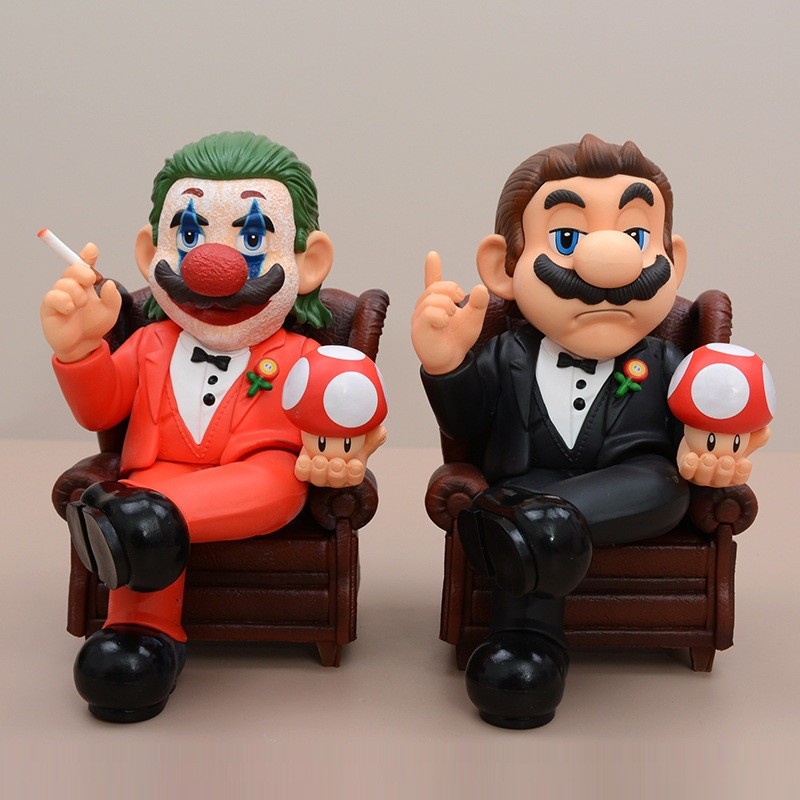 Mario COS Joker & God Father Sitting on Sofa Figure Model Toys | Shopee ...