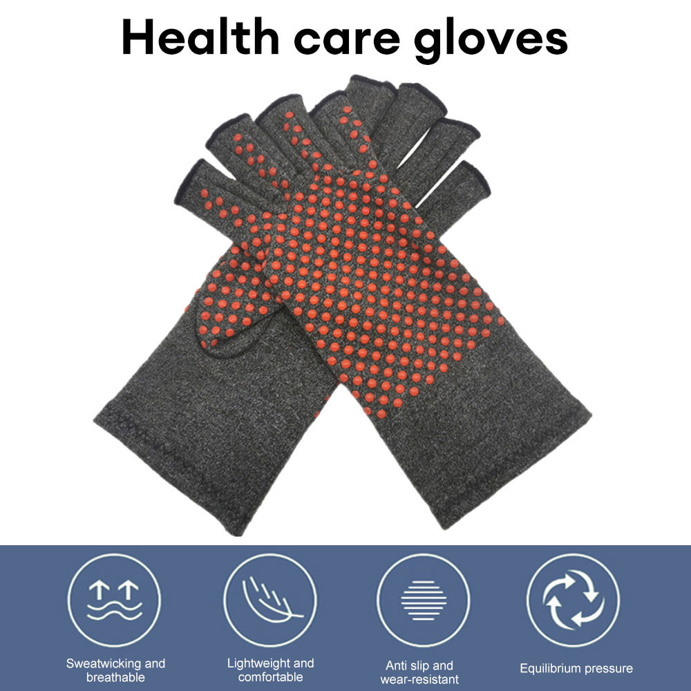 1 Pair Arthritis Compression Gloves Fingerless Carpal Tunnel Pain Anti ...