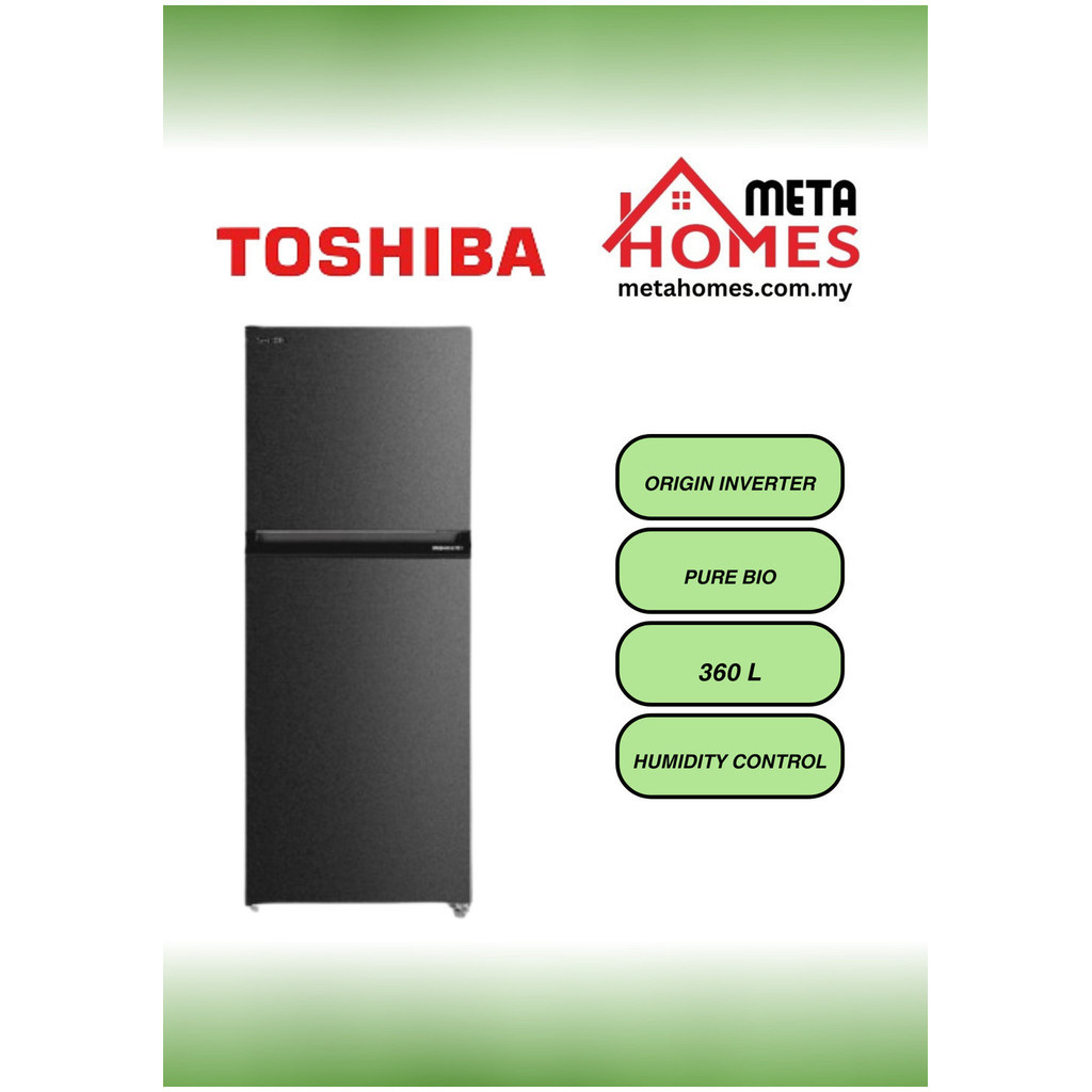 Toshiba 360L Inverter 2D Refrigerator GR-RT416WE-PMY(06) | Shopee Malaysia