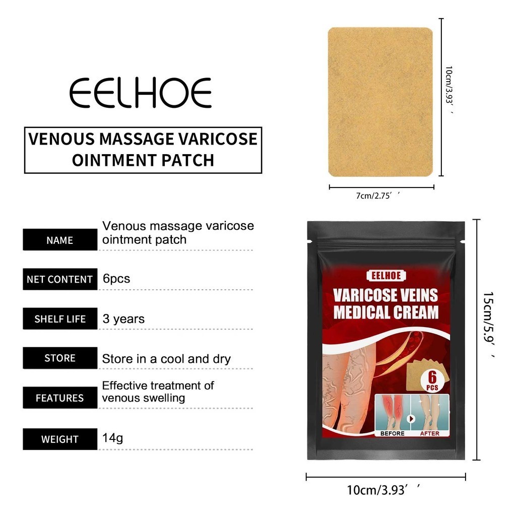 Varicose Vein Treatment Patch Treat Spider Leg Edema Nerve Pain Blocked ...