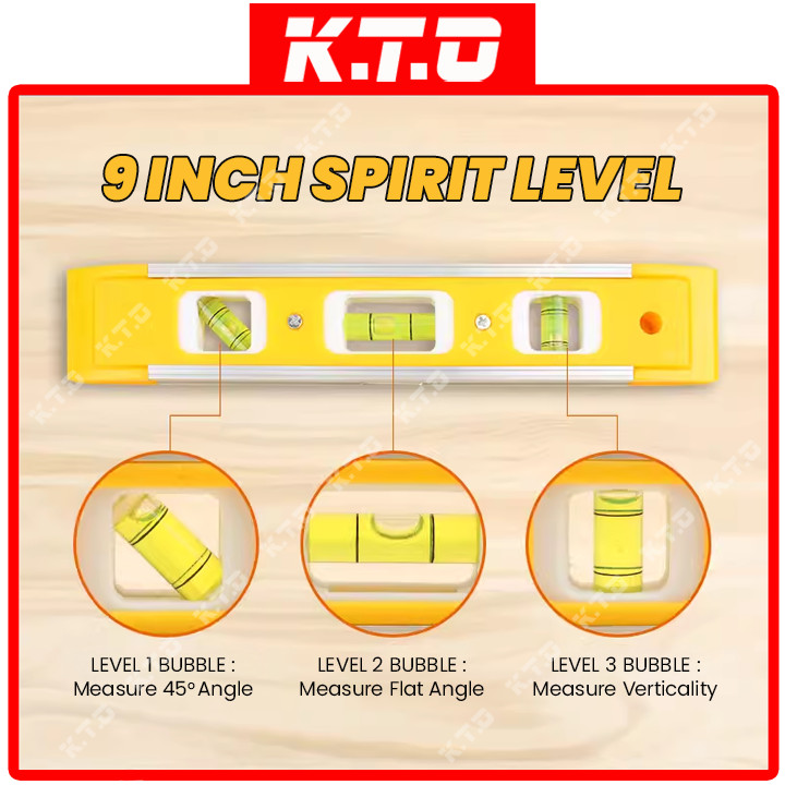 6inch / 9inch Mini Magnetic Spirit Level Water Level Ruler Measuring ...