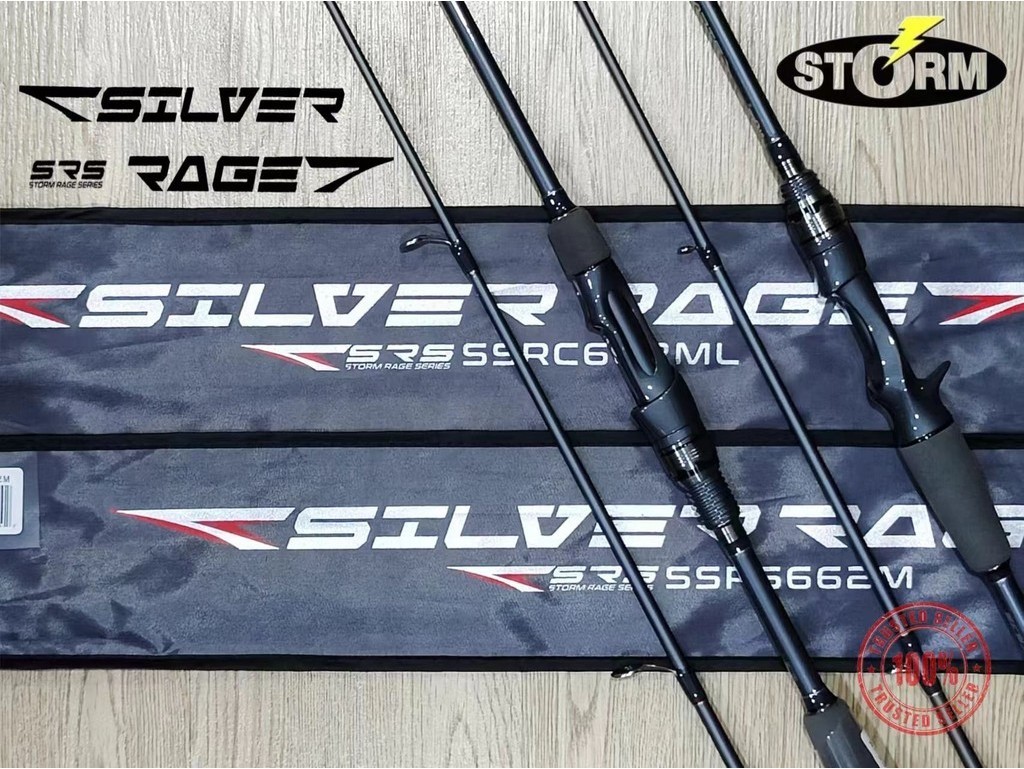 STORM SILVER RAGE SPINNING/ BAITCASTING(BC) FISHING ROD | Shopee Malaysia