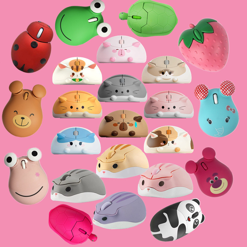 Wireless Mouse Computer Mouse AKKO Capybara Cat Hamster Theme Ergonomic ...