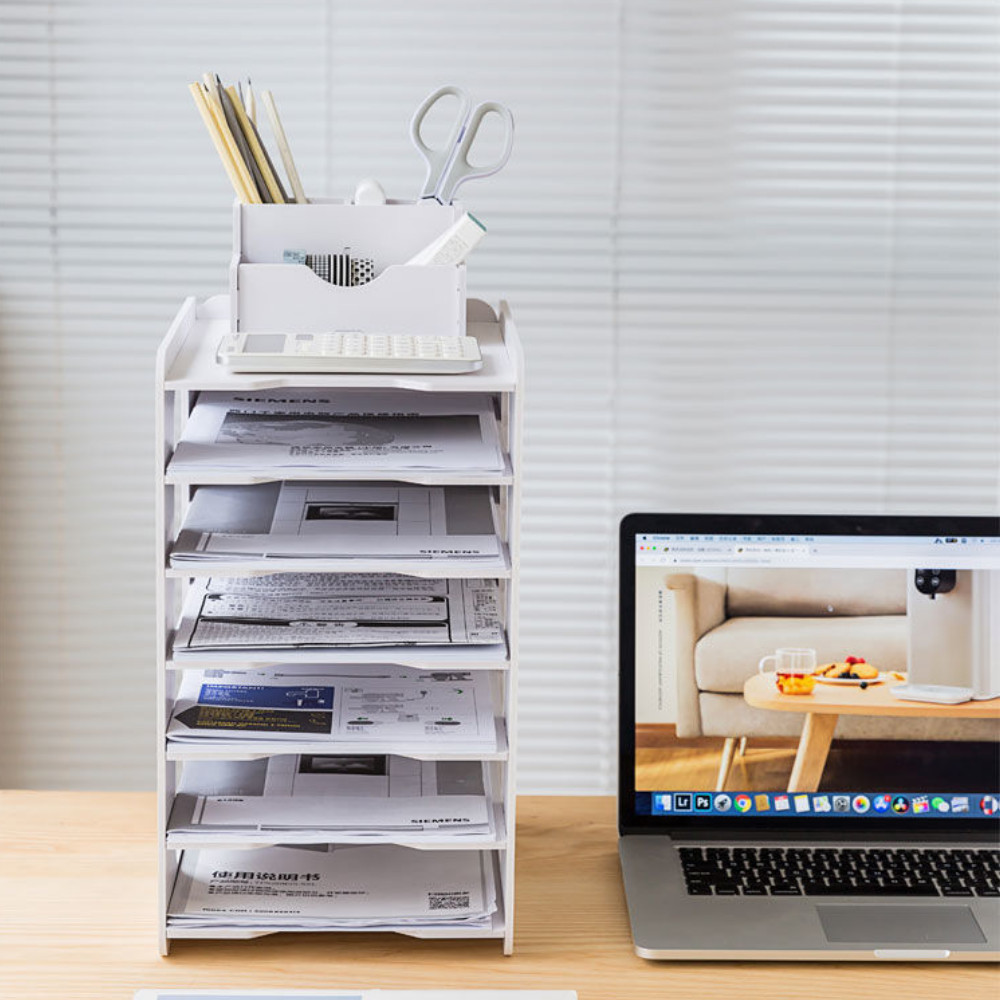 A4 Paper Tray File Document Tray Office Storage Desk Rack Stationery ...