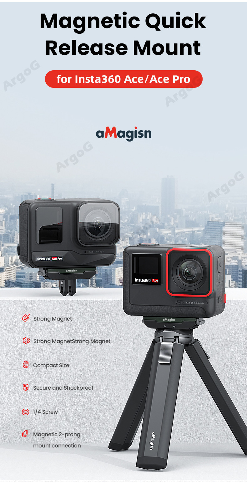 aMagisn Quick Release Mount for Insta360 Ace Pro 2 / X5 Aluminum Alloy ...