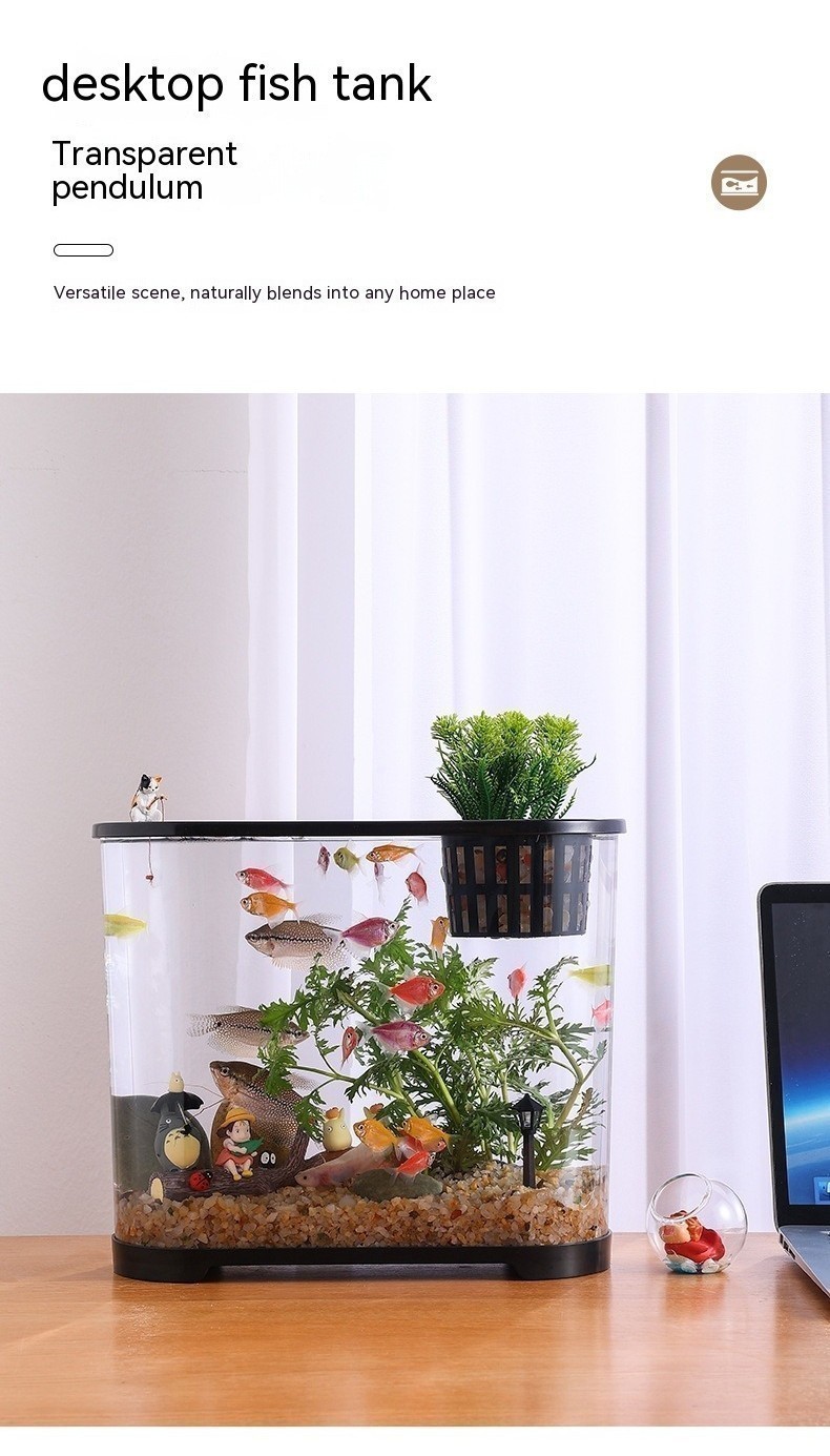 Aquarium Fish Tank Desktop HD Transparent Ecological Betta Fish Tank ...
