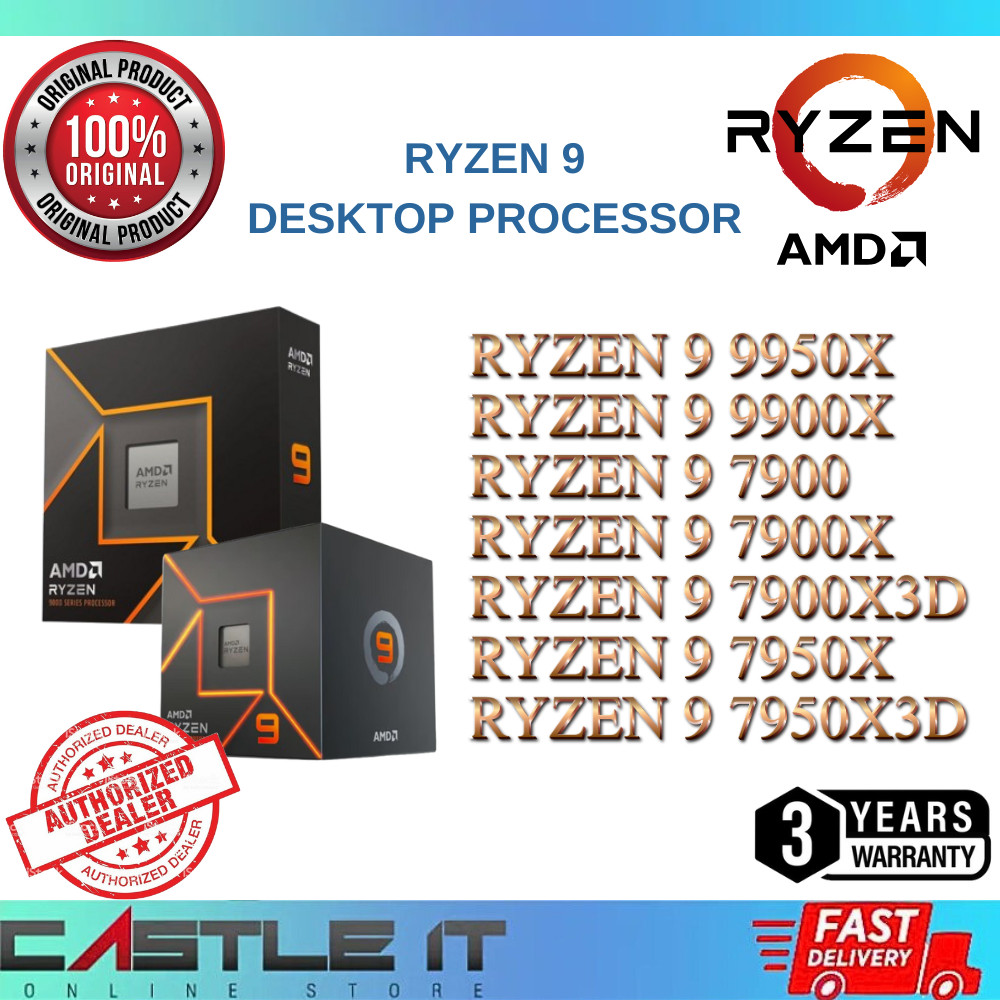AMD Ryzen 9 9950X 9900X 7950X 7900X 7900 Processor AM5 12 Core 16 Core ...