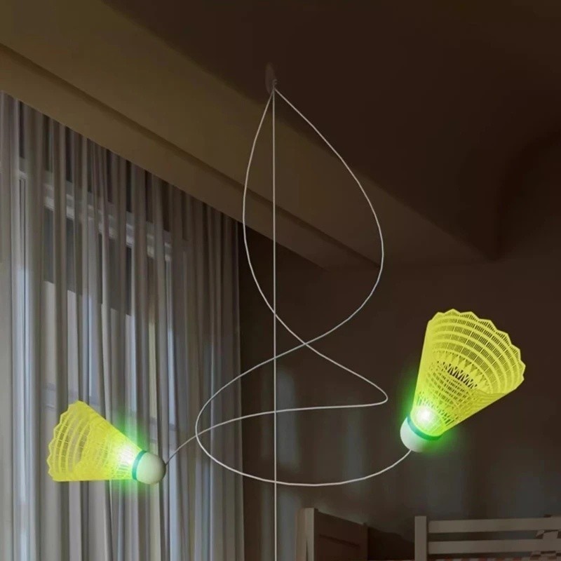 3 Sets Indoor Rebound Glowing Badminton Self Exercise Trainers Night ...