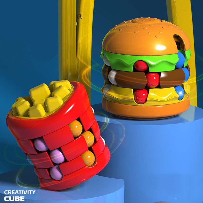 And Fun Colorful Burger Cube Fidget Spinner Toy For Kids With Relief ...