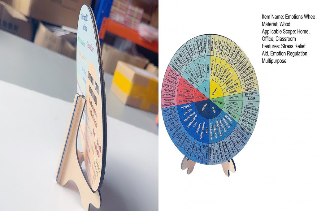 {pattaya} Feeling Wheel Chart Cafe Relaxation Tool Wood Emotion ...