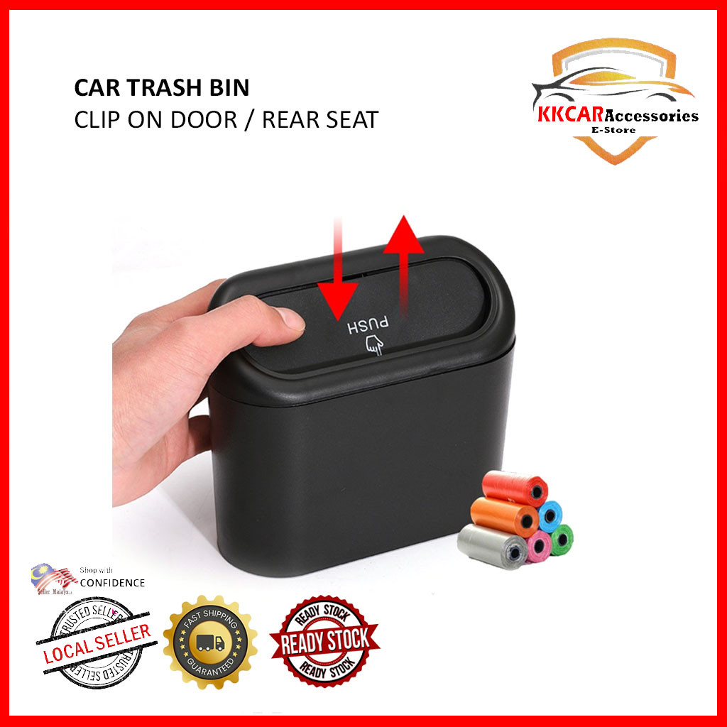 Car Dustbin Box Trash Bin Rubbish Box Mini Hanging Back Seat Waterproof ...
