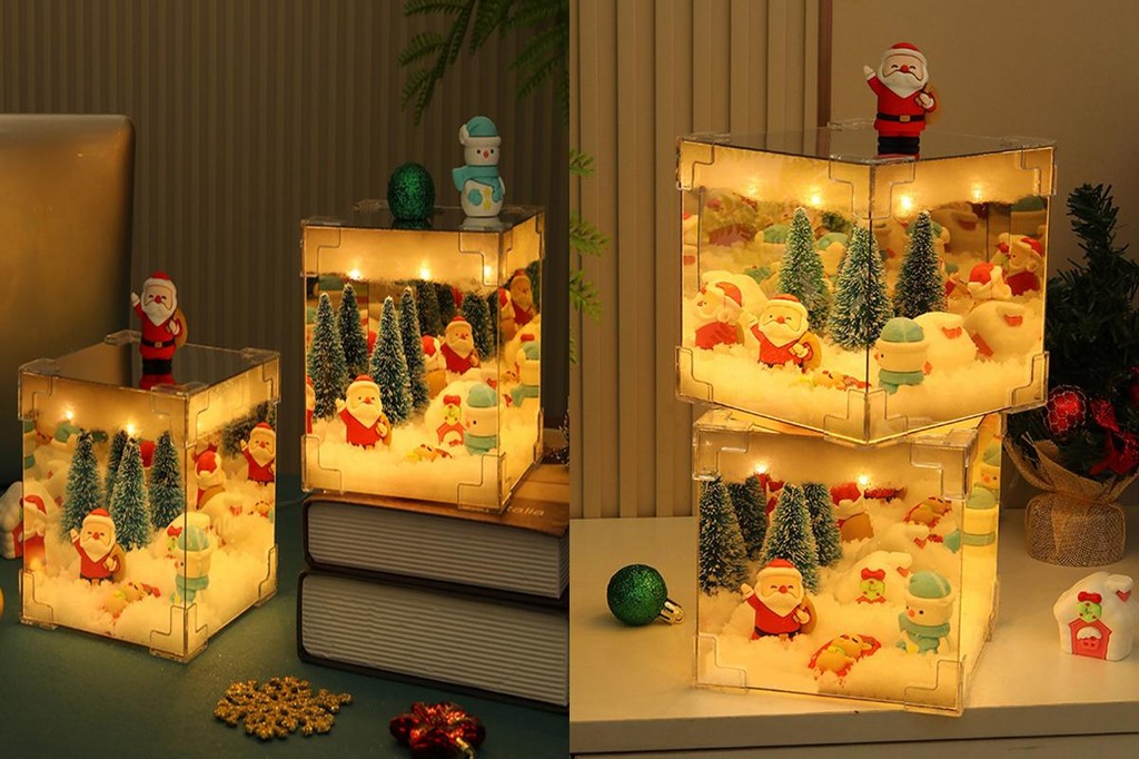 Santa Claus Night Light Usb Christmas Light Usb Christmas Snow Scene ...