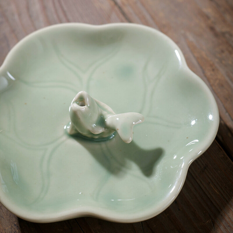 Celadon Line Incense Burner Vertical Koi Fragrance InsertionCeramic ...