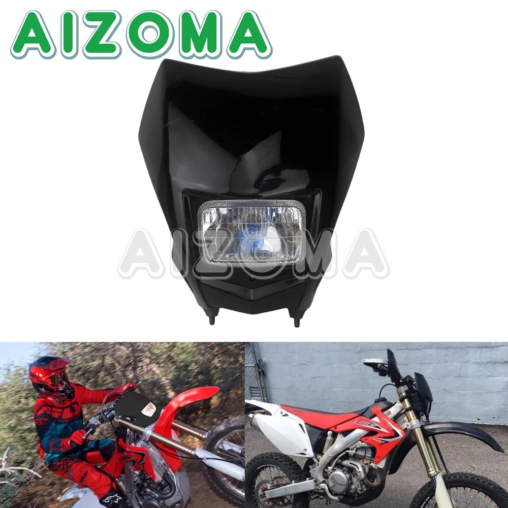 MJ Enduro Motorcross Dirt Bike Headlight Fairing Head Light Mask ...
