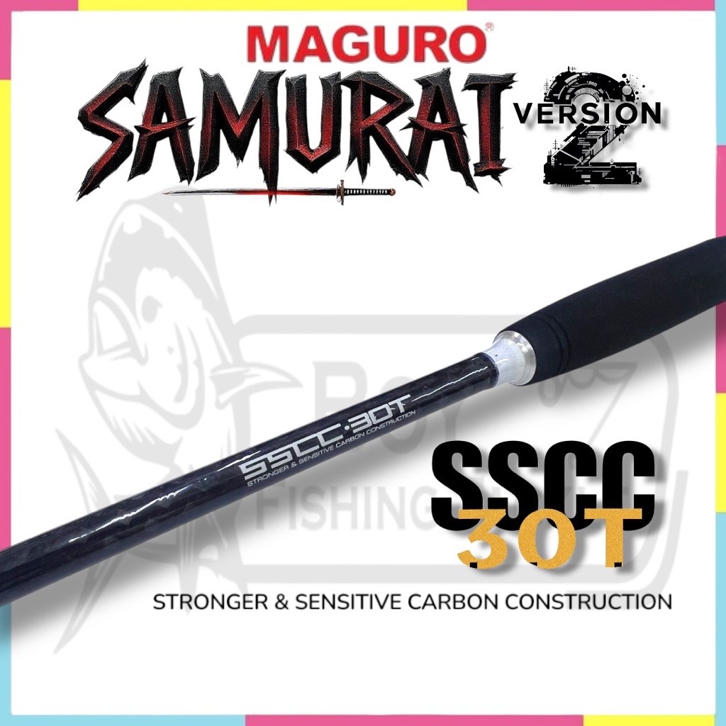 2025 MAGURO SAMURAI V2 SOLID CARBON SPINNING BAITCASTING FISHING ROD ...